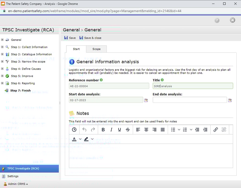 The SIRE Method: Root Cause Analysis in Healthcare | TPSC